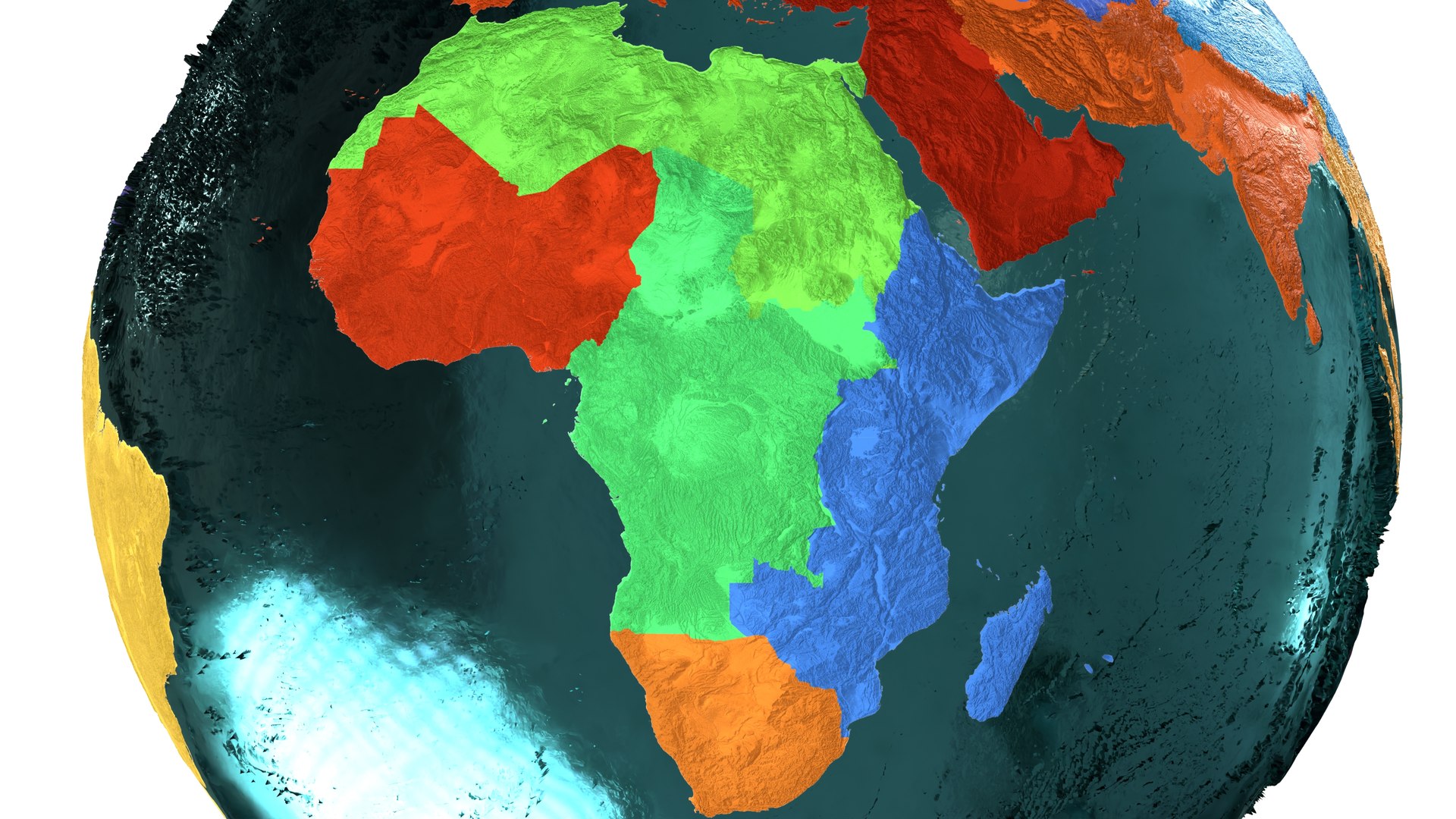 Earth Water 3D Globe Regions 3D Model - TurboSquid 2347566