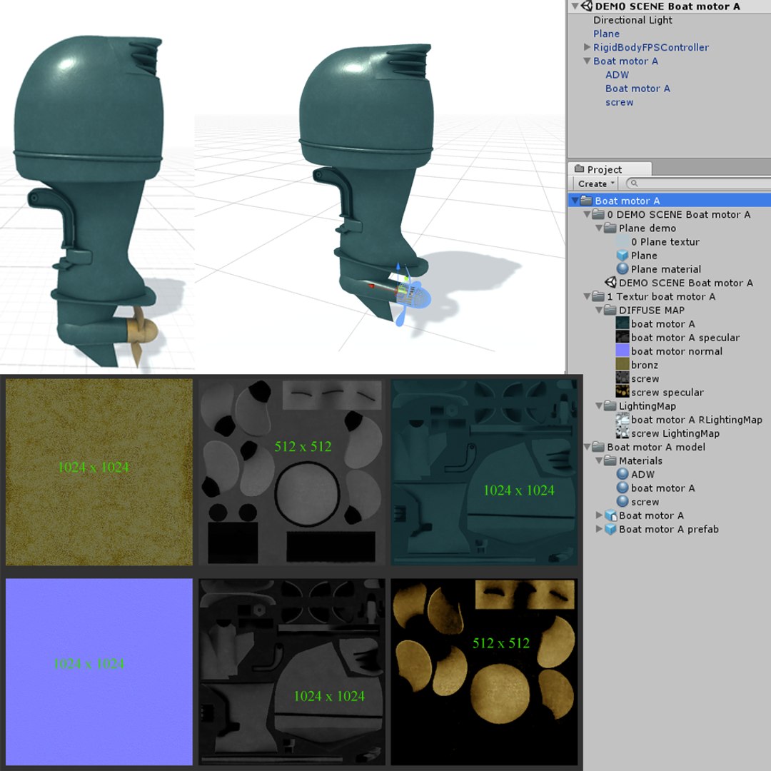 Free 3D Engine Boat Model - TurboSquid 1226609