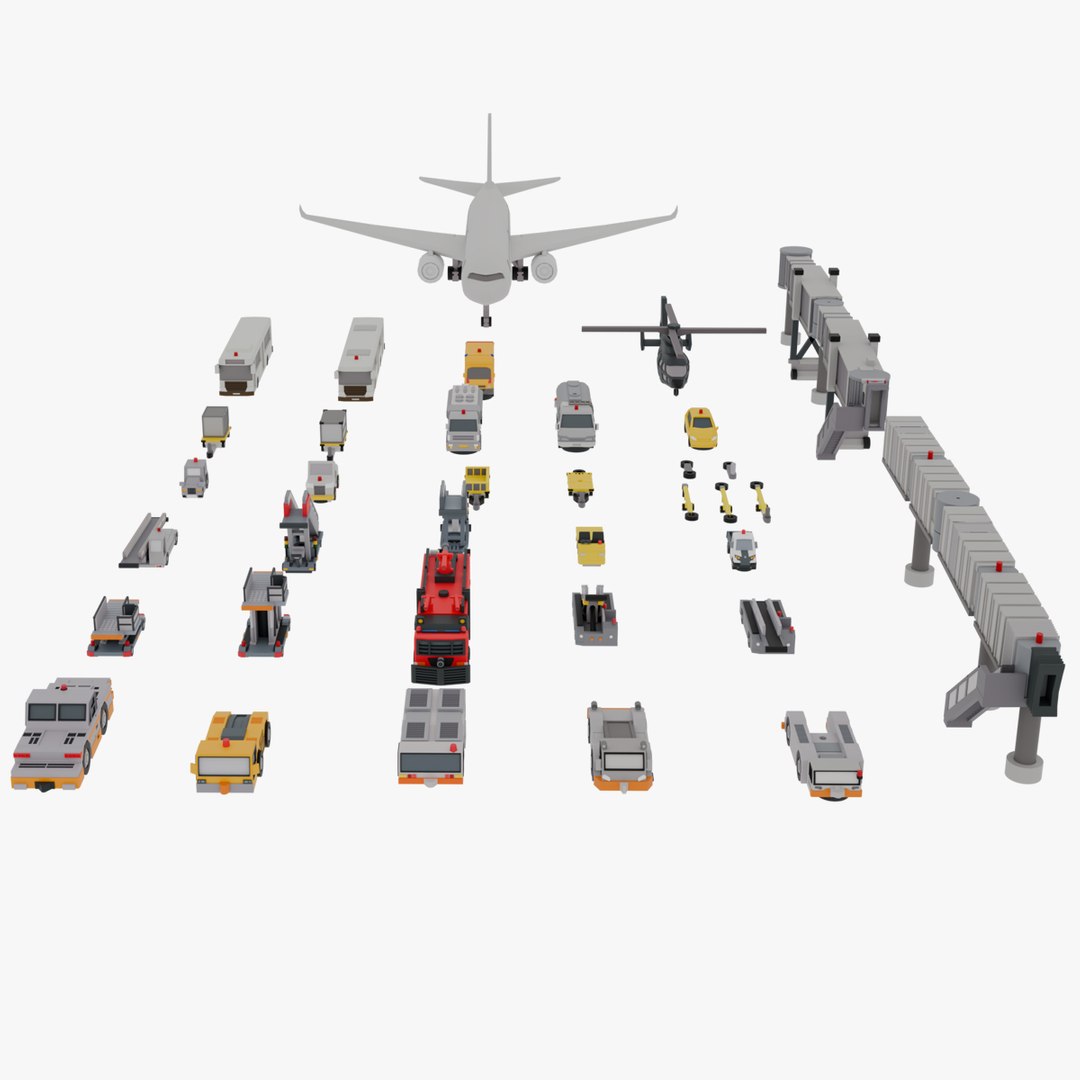 3D Airport Vehicle Pack - TurboSquid 2229458