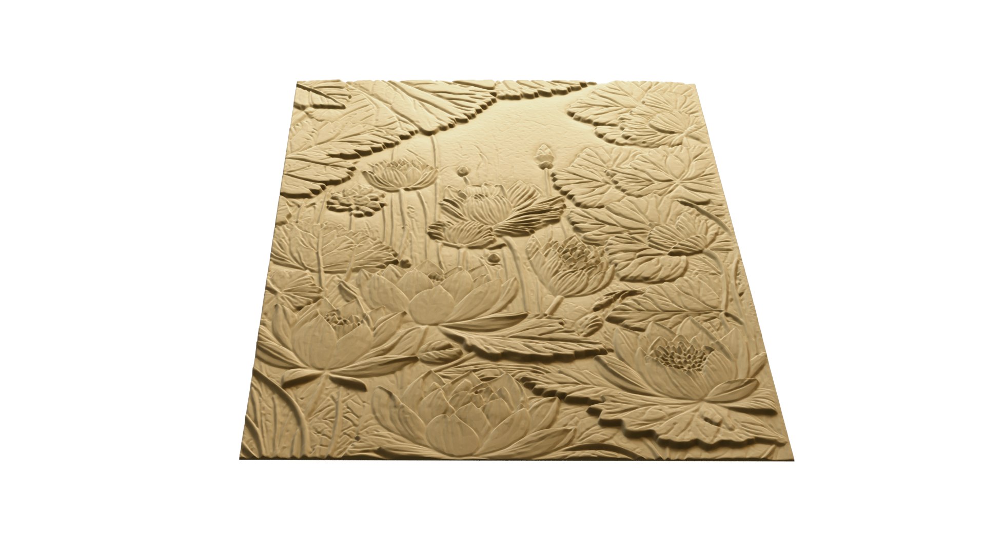 Modern Lotus Panel Wall Decor Set Wall Relief Mural CNC 153 3D Model ...