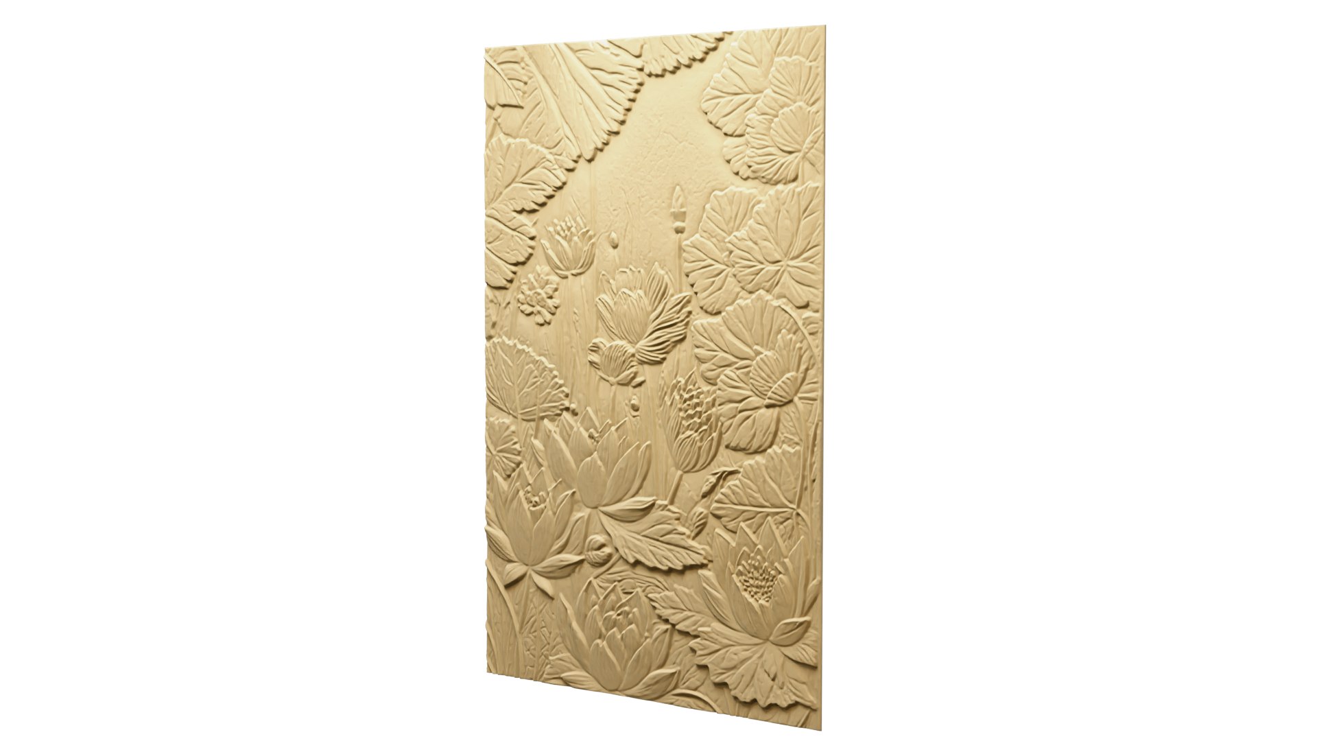 Modern Lotus Panel Wall Decor Set Wall Relief Mural CNC 153 3D Model ...