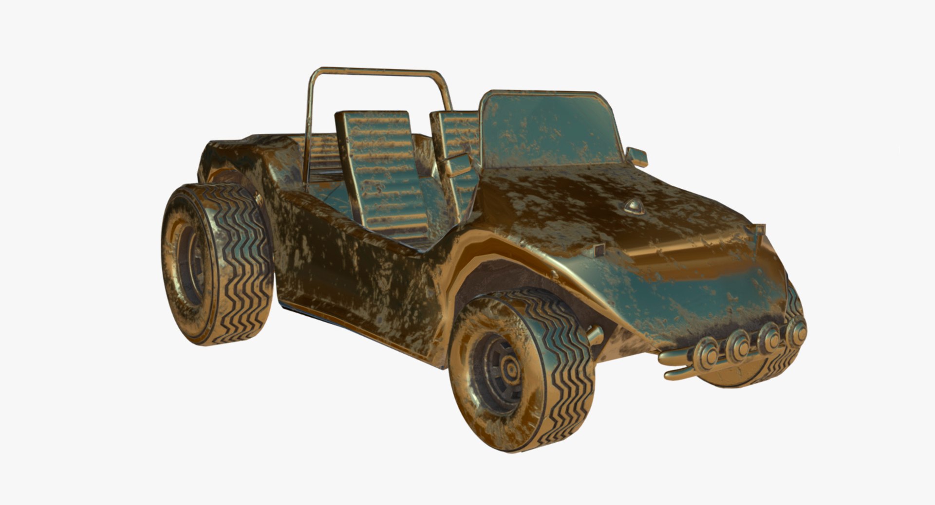 Golden Buggy Geep - 3d Obj