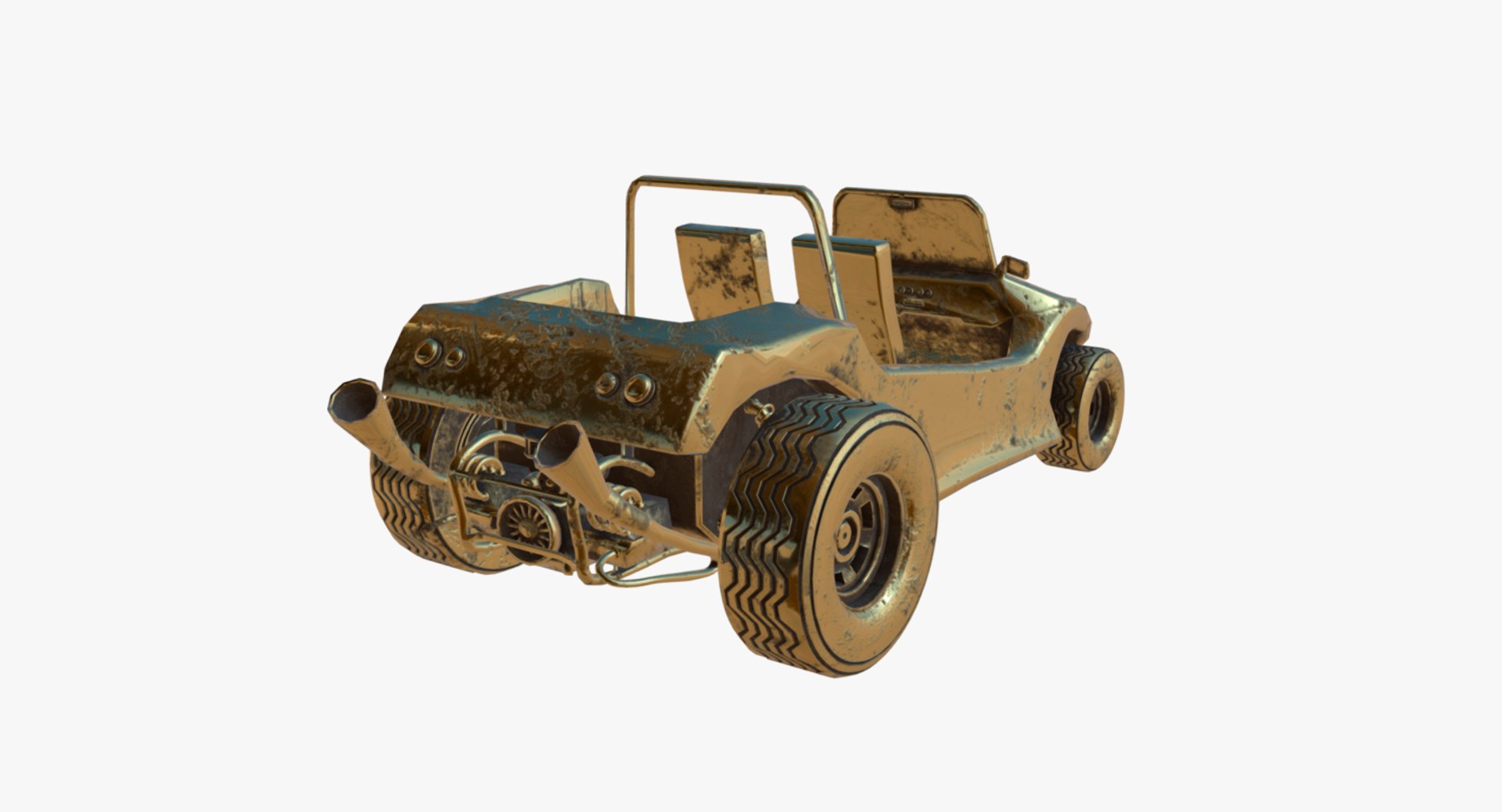 Golden Buggy Geep - 3d Obj