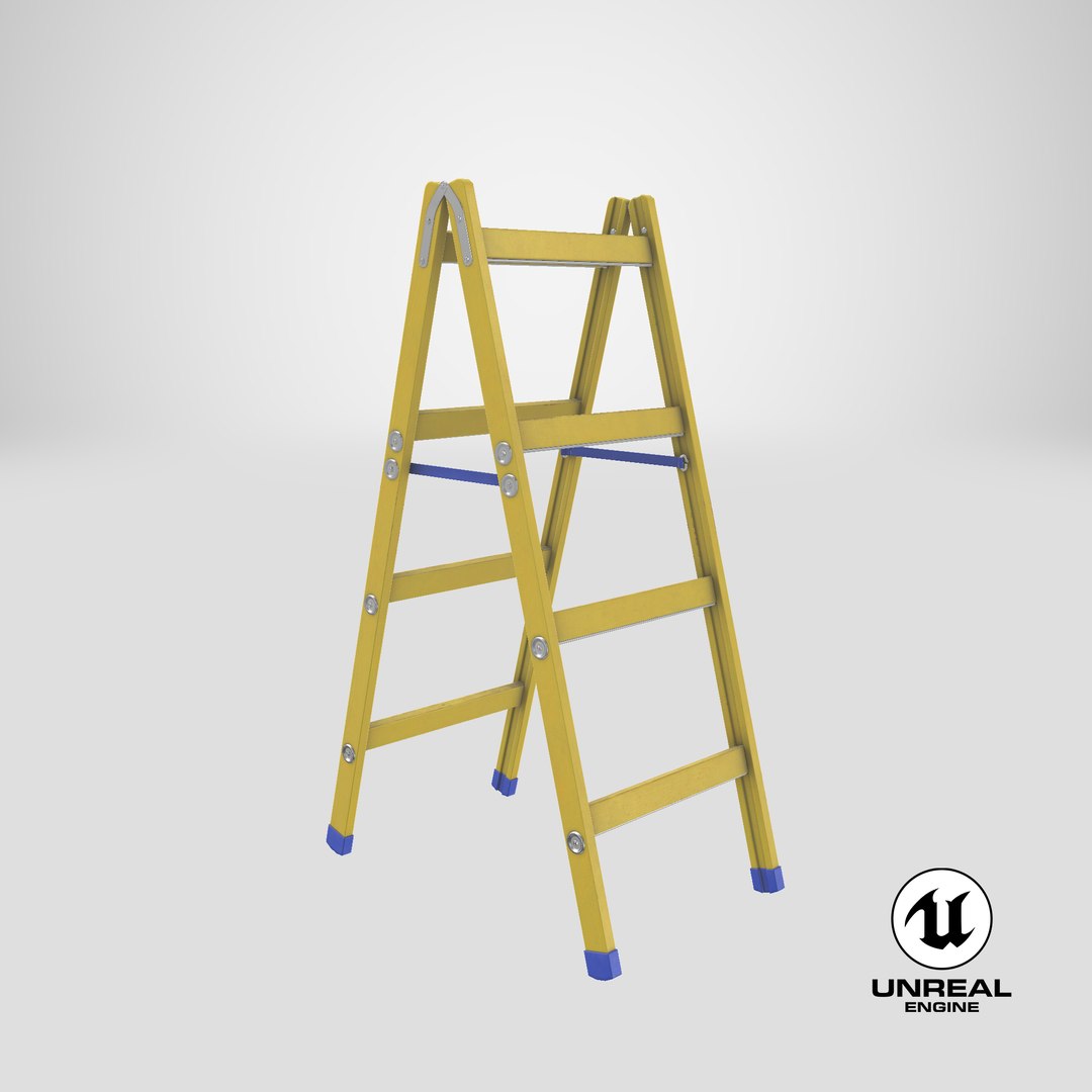 3D Yellow Wooden Ladder - TurboSquid 1941107