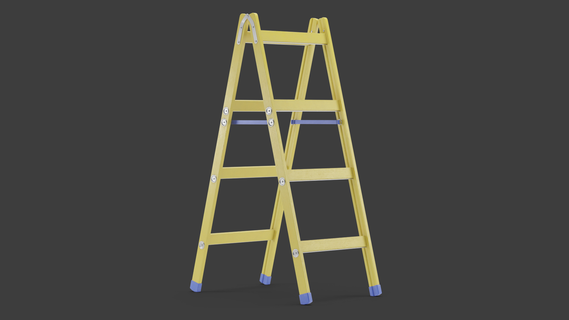 3D Yellow Wooden Ladder - TurboSquid 1941107