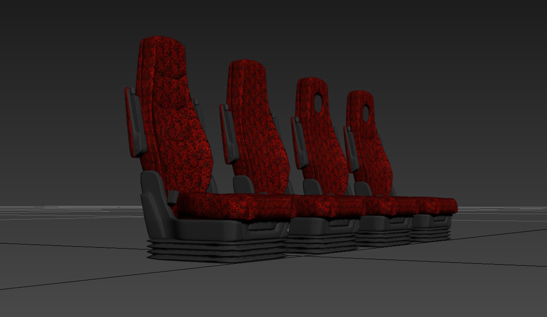 truck seat 3d obj