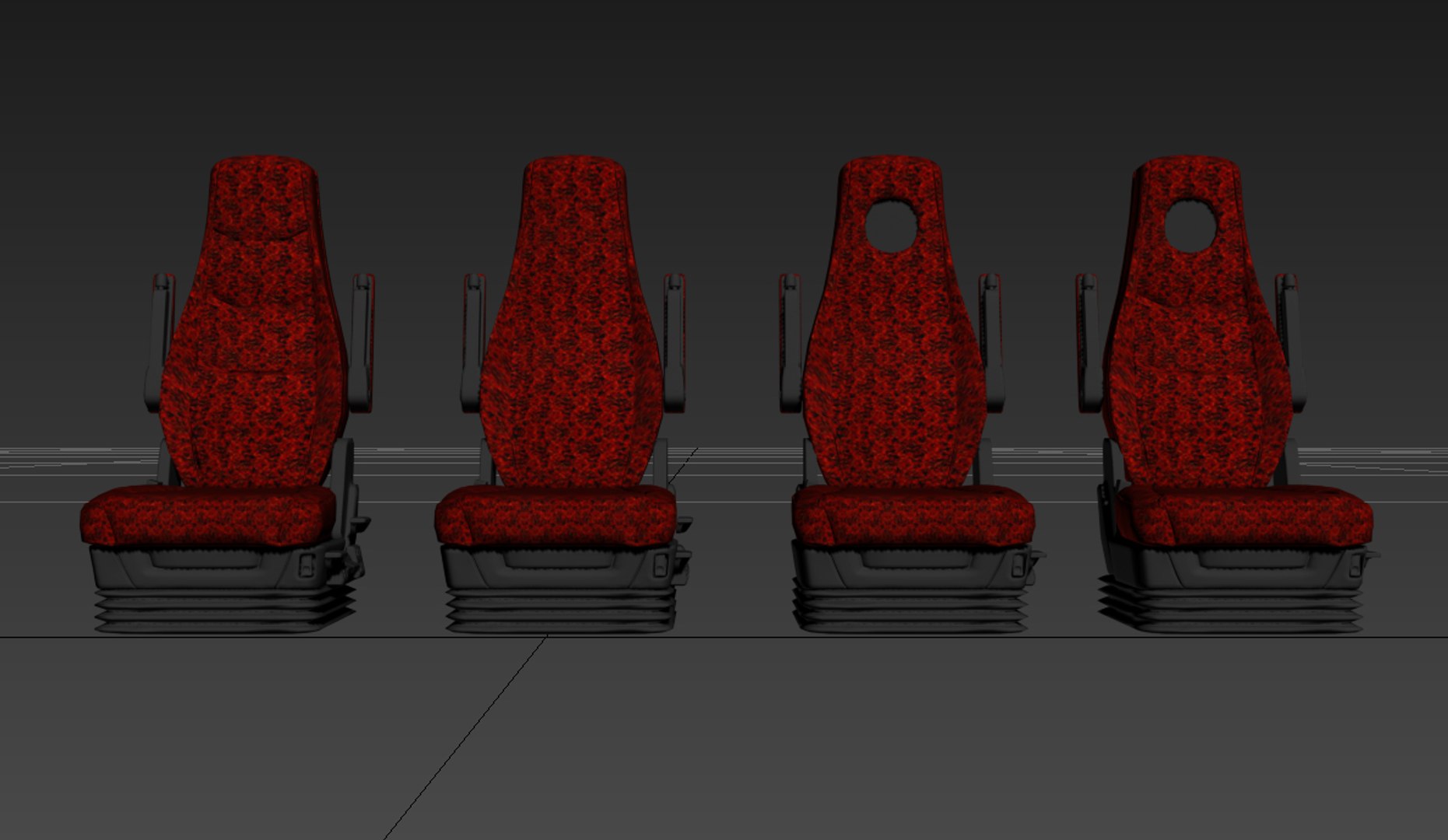 truck seat 3d obj