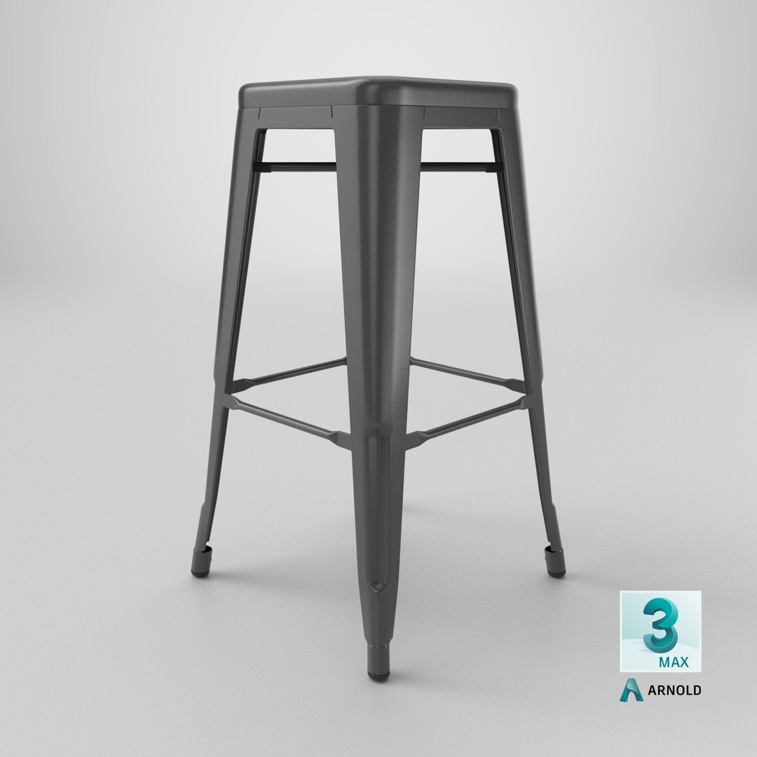 3D Model Loft Style Metal Stool Without Backrest - TurboSquid 2519824