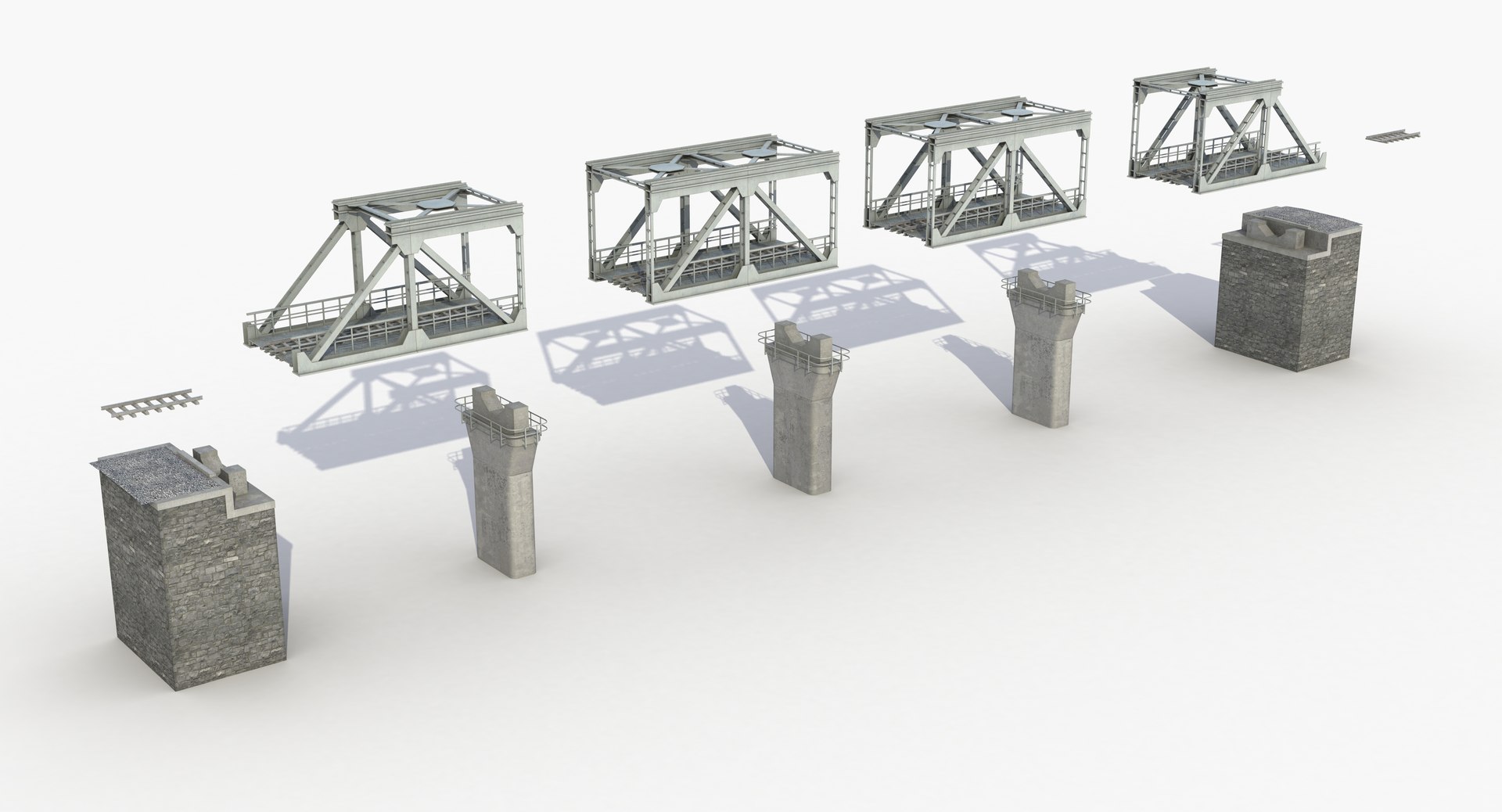 Modular Railway Bridge 20 3D Model 3D Model - TurboSquid 1989179