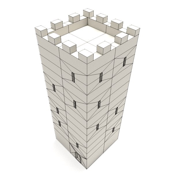 3d medieval stone tower