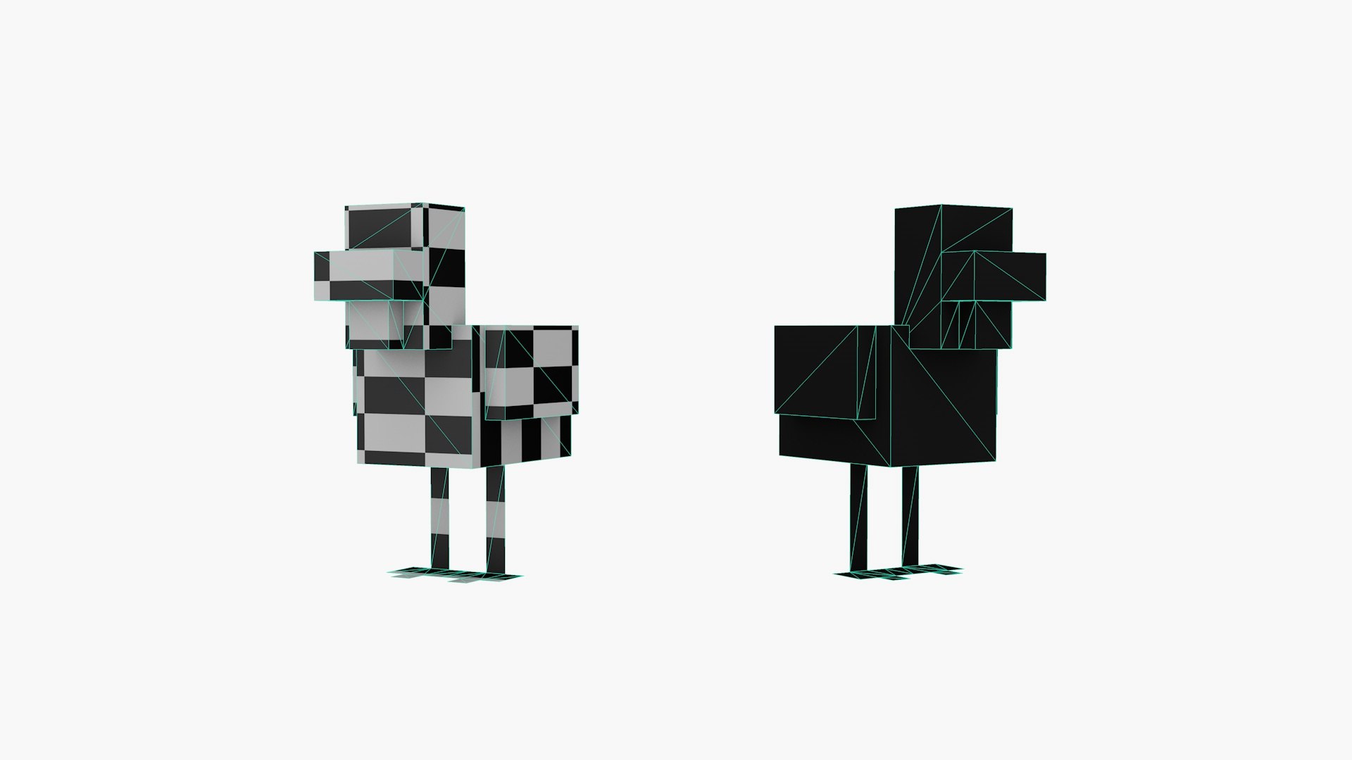 3D Chicken Minecraft - TurboSquid 2347267