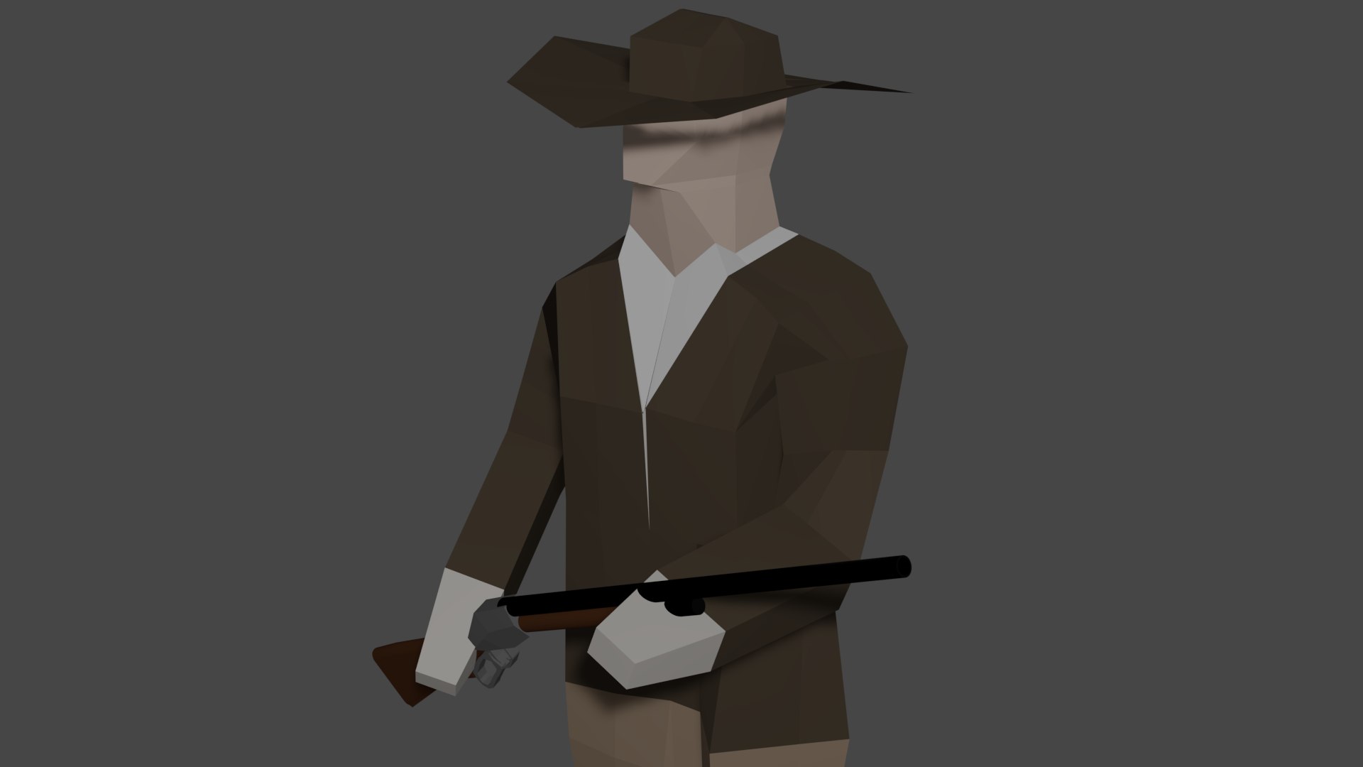modelo 3d Cowboy with winchester Low poly Rigging Skinning - TurboSquid ...