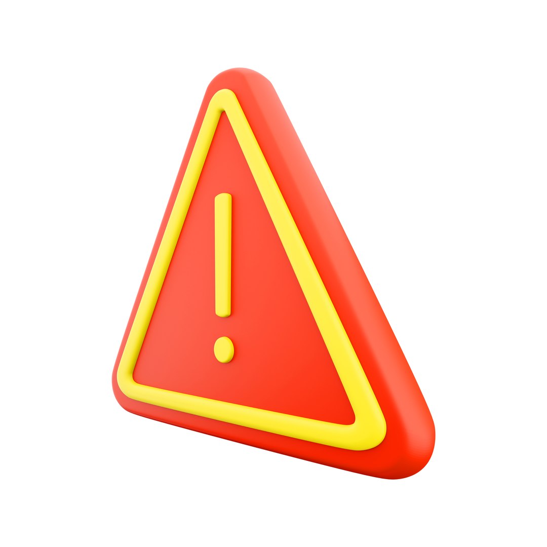 3d Warning Sign Icon 3D - TurboSquid 2066420