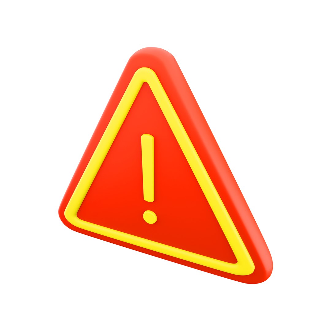 3d Warning Sign Icon 3D - TurboSquid 2066420