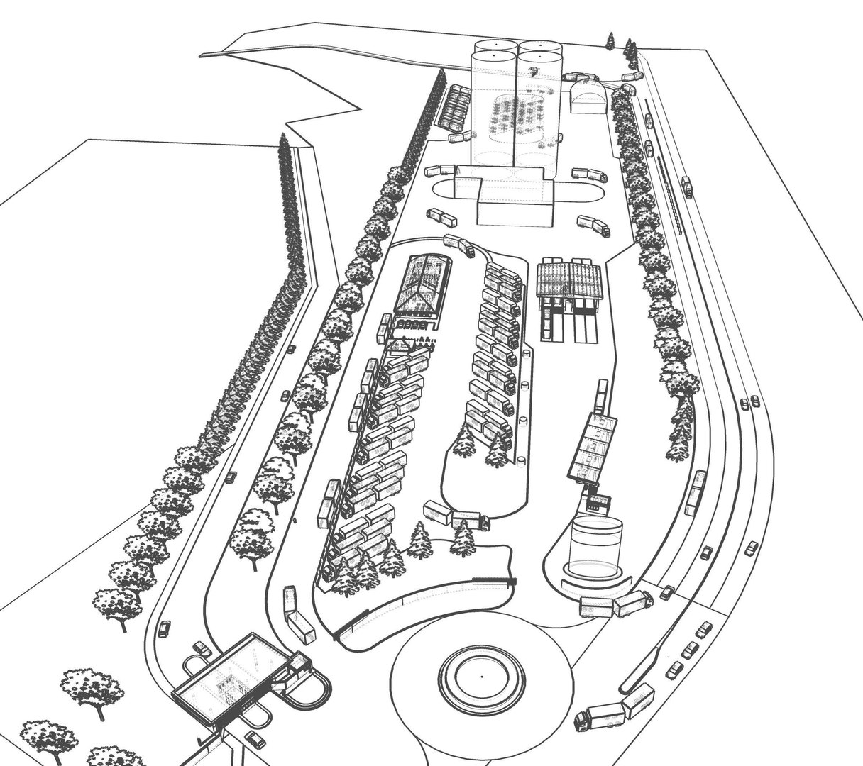 3D Layout Of Factory Entrance Model - TurboSquid 1887132