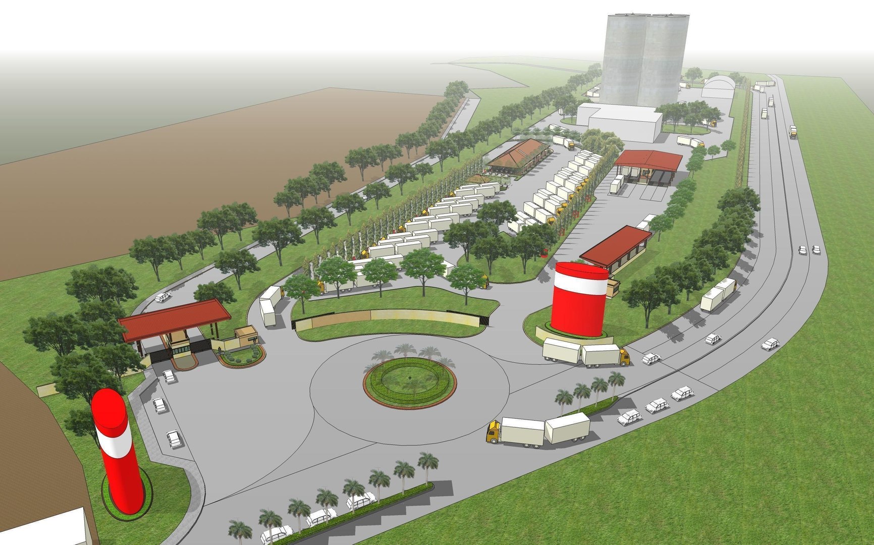 3D Layout Of Factory Entrance Model - TurboSquid 1887132