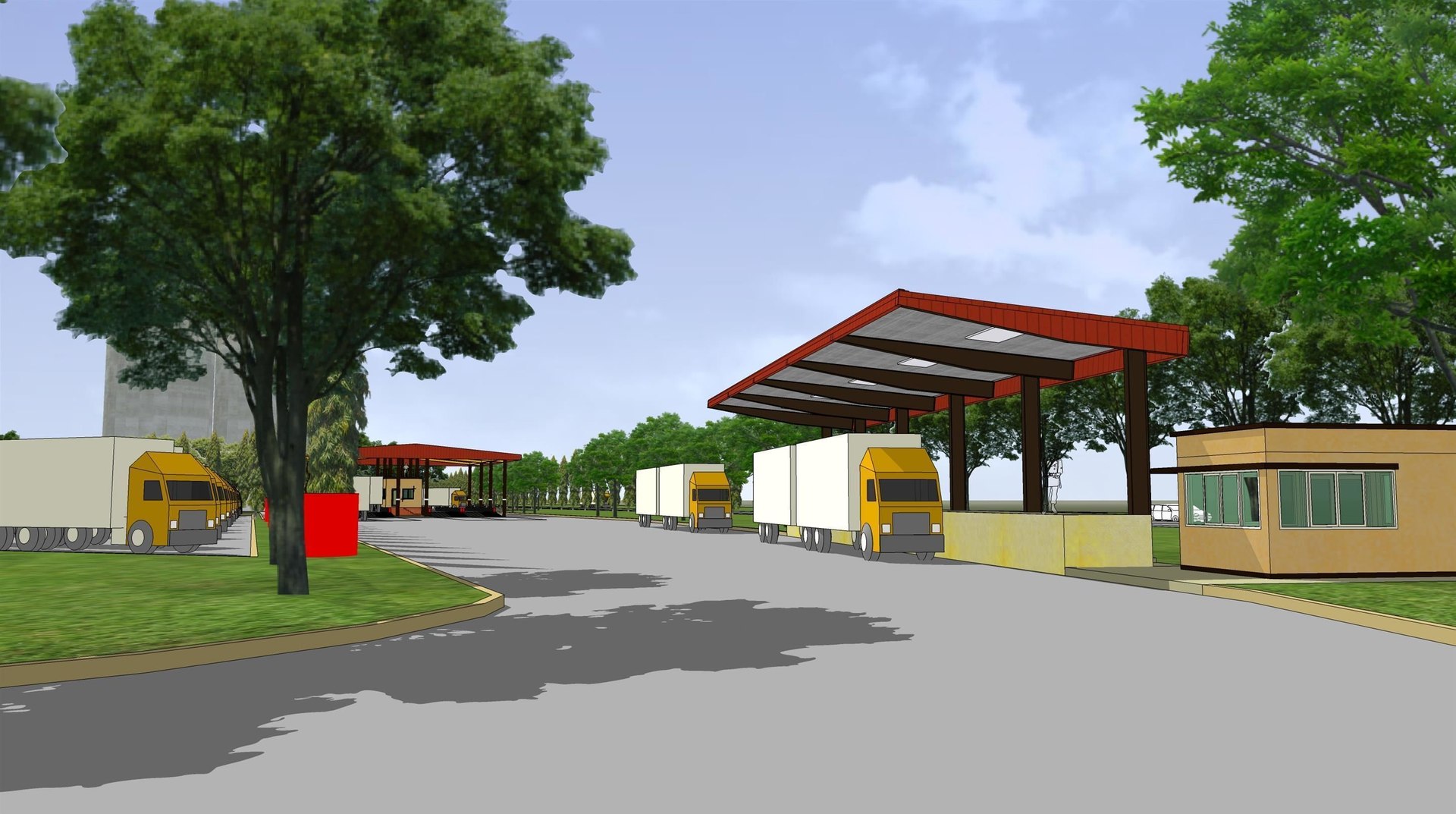 3D Layout Of Factory Entrance Model - TurboSquid 1887132