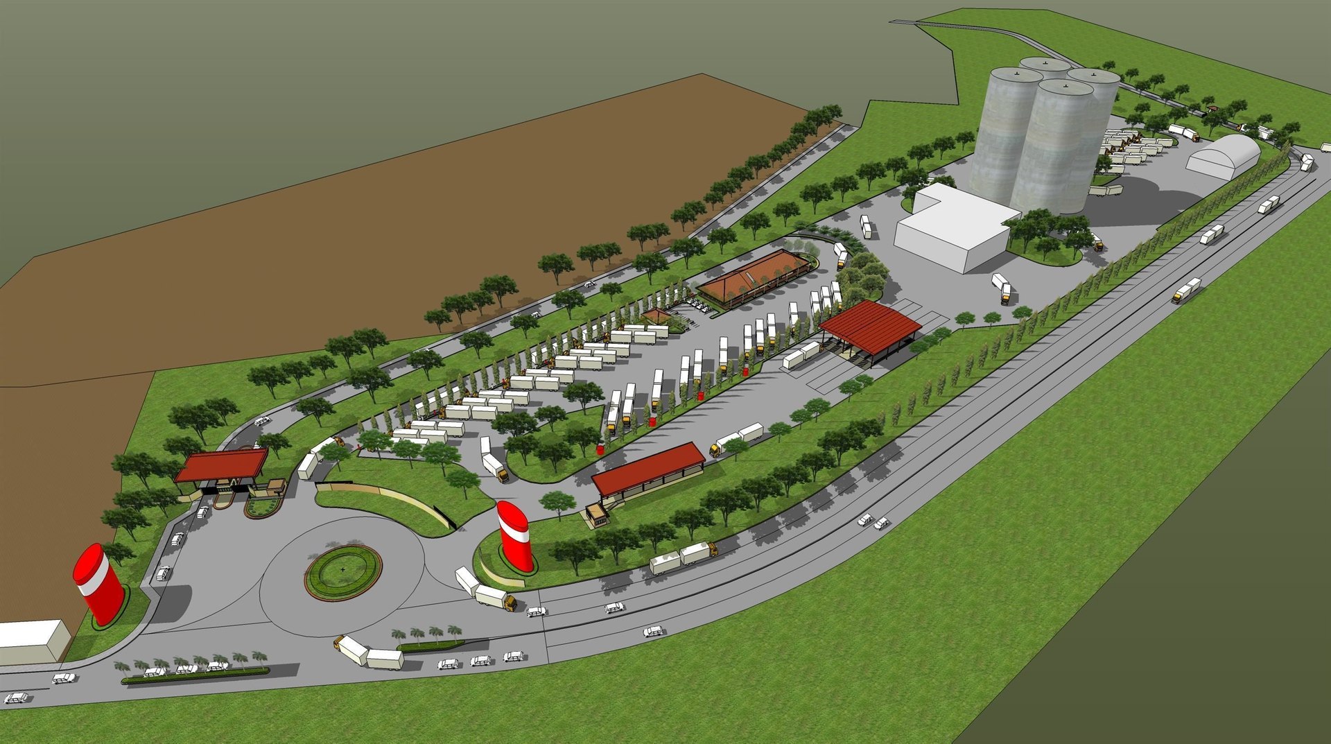 3D Layout Of Factory Entrance Model - TurboSquid 1887132