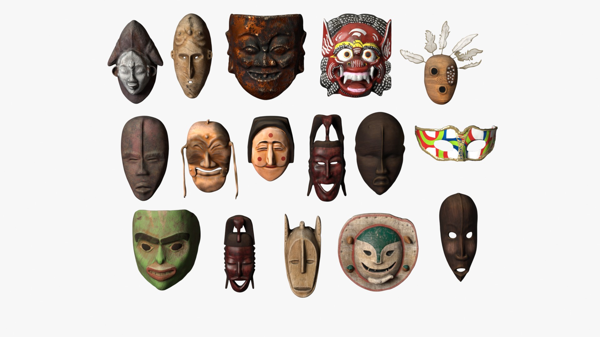 Traditional Tribal Masks 3D - TurboSquid 2519519