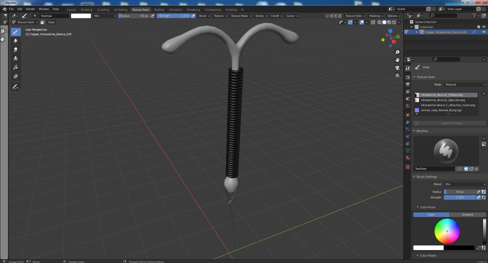 3D Copper Intrauterine Device IUD Model - TurboSquid 1926887