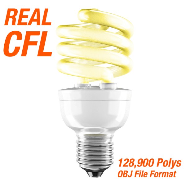 3d model compact fluorescent light bulb