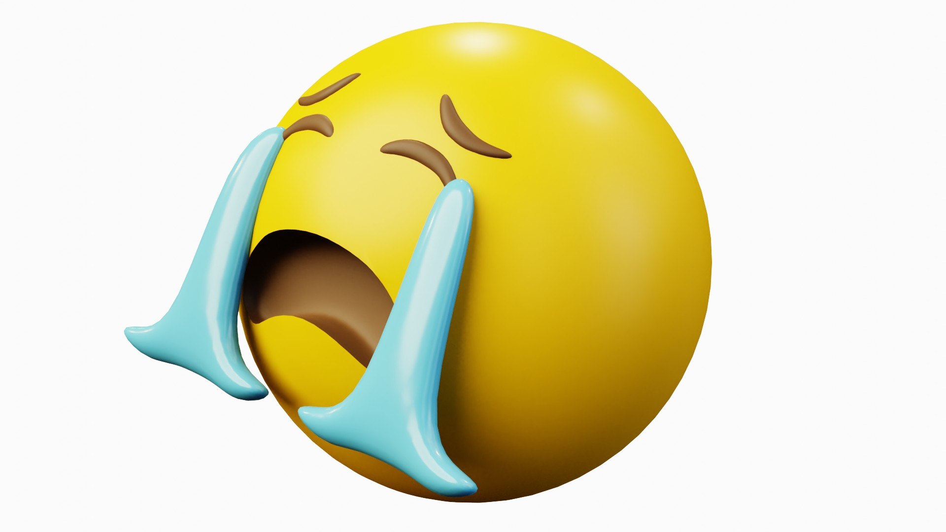 Crying Yellow Ball Emoticon Emoji Or Smiley 3D Model - TurboSquid 2017700