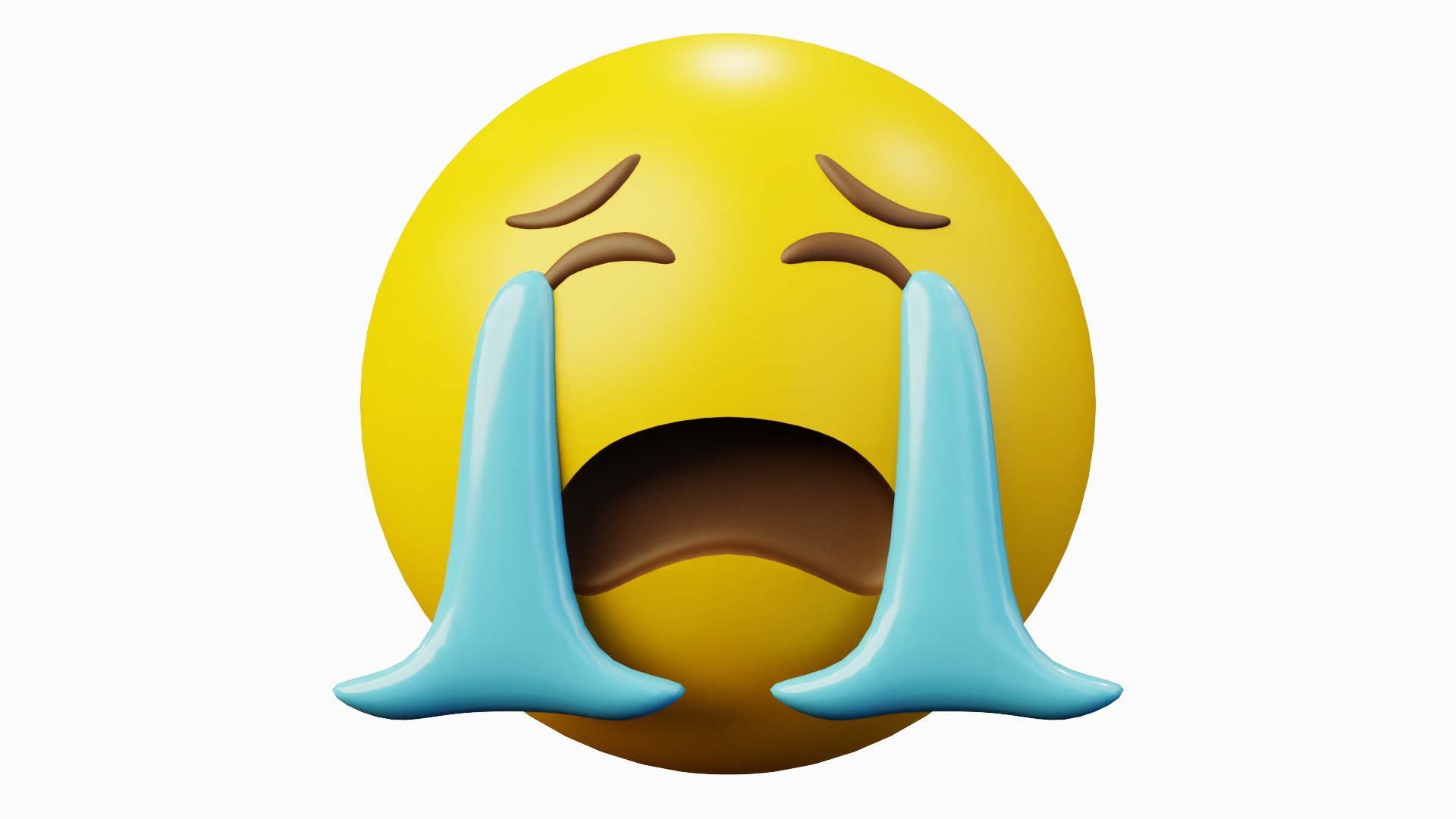 Crying Yellow Ball Emoticon Emoji Or Smiley 3D Model - TurboSquid 2017700