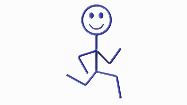 modelo 3d Stickman Simple Corriendo Pose Azul - TurboSquid 2088553