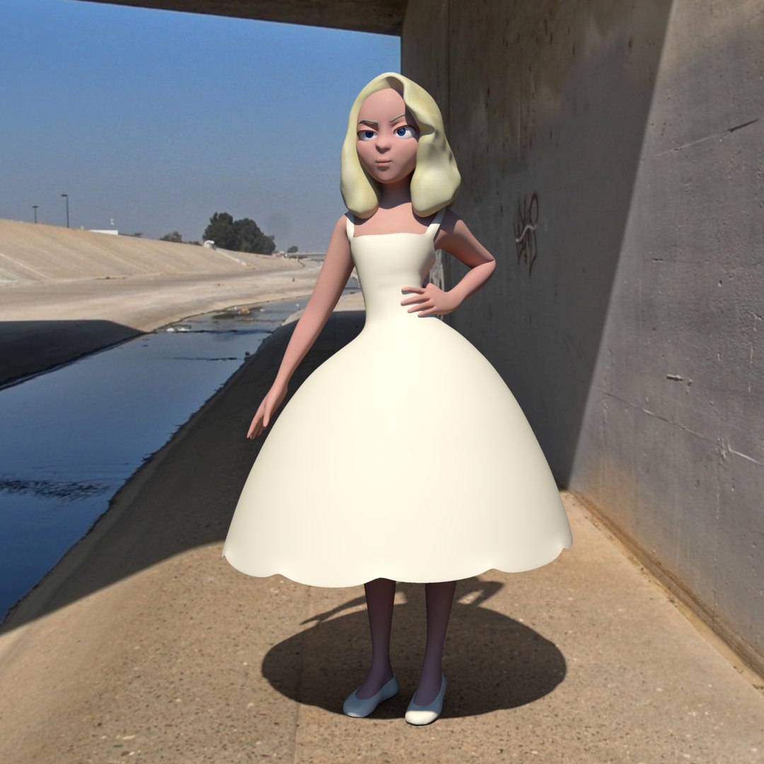3d ma bride cartoon rigged character