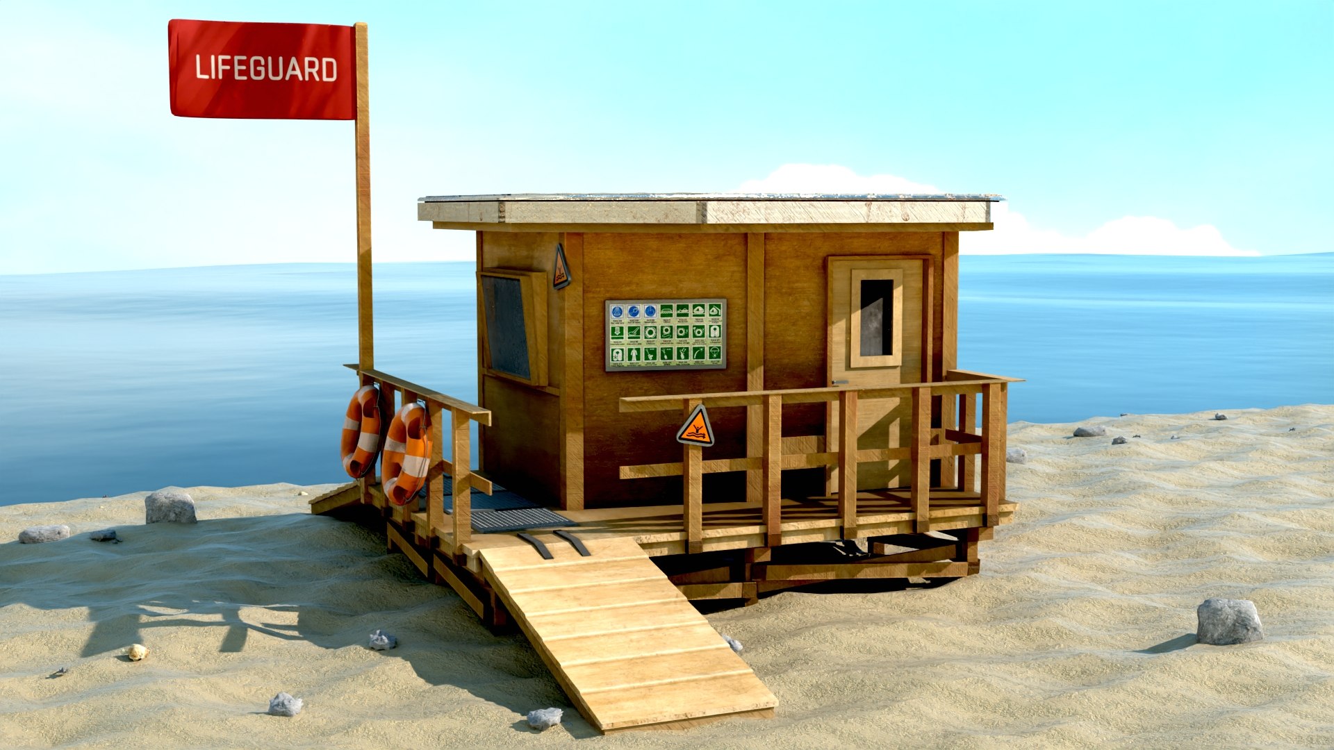 3D Safety Beach Lifeguard Rescue Team - TurboSquid 2073650