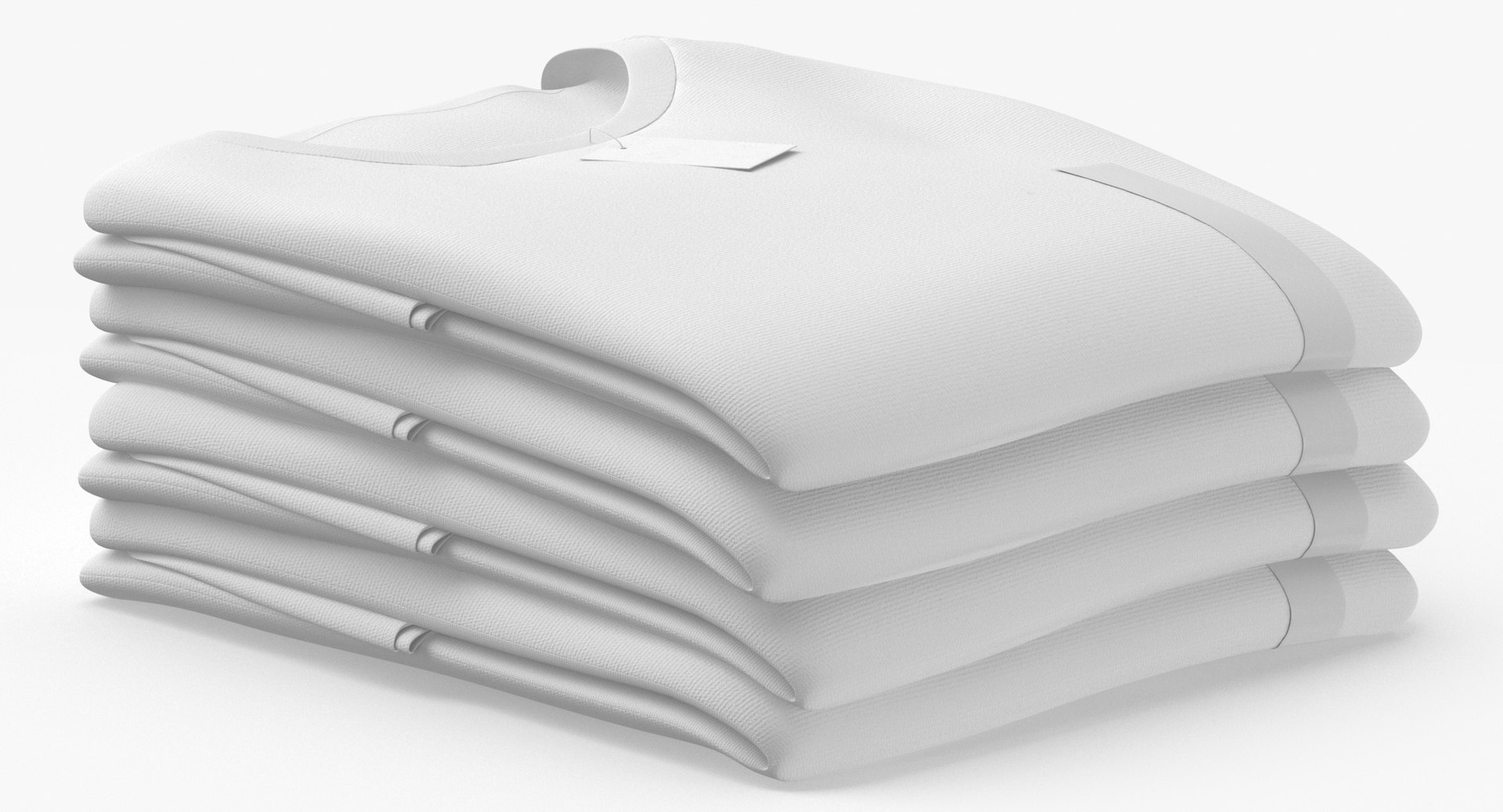 3D Model Folded TShirt Round Neck 4 Pile White Black And Gray ...