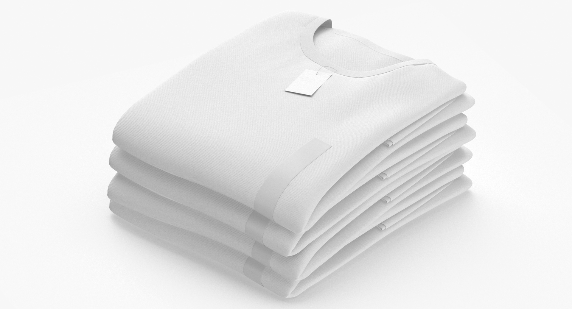 3D Model Folded TShirt Round Neck 4 Pile White Black And Gray ...