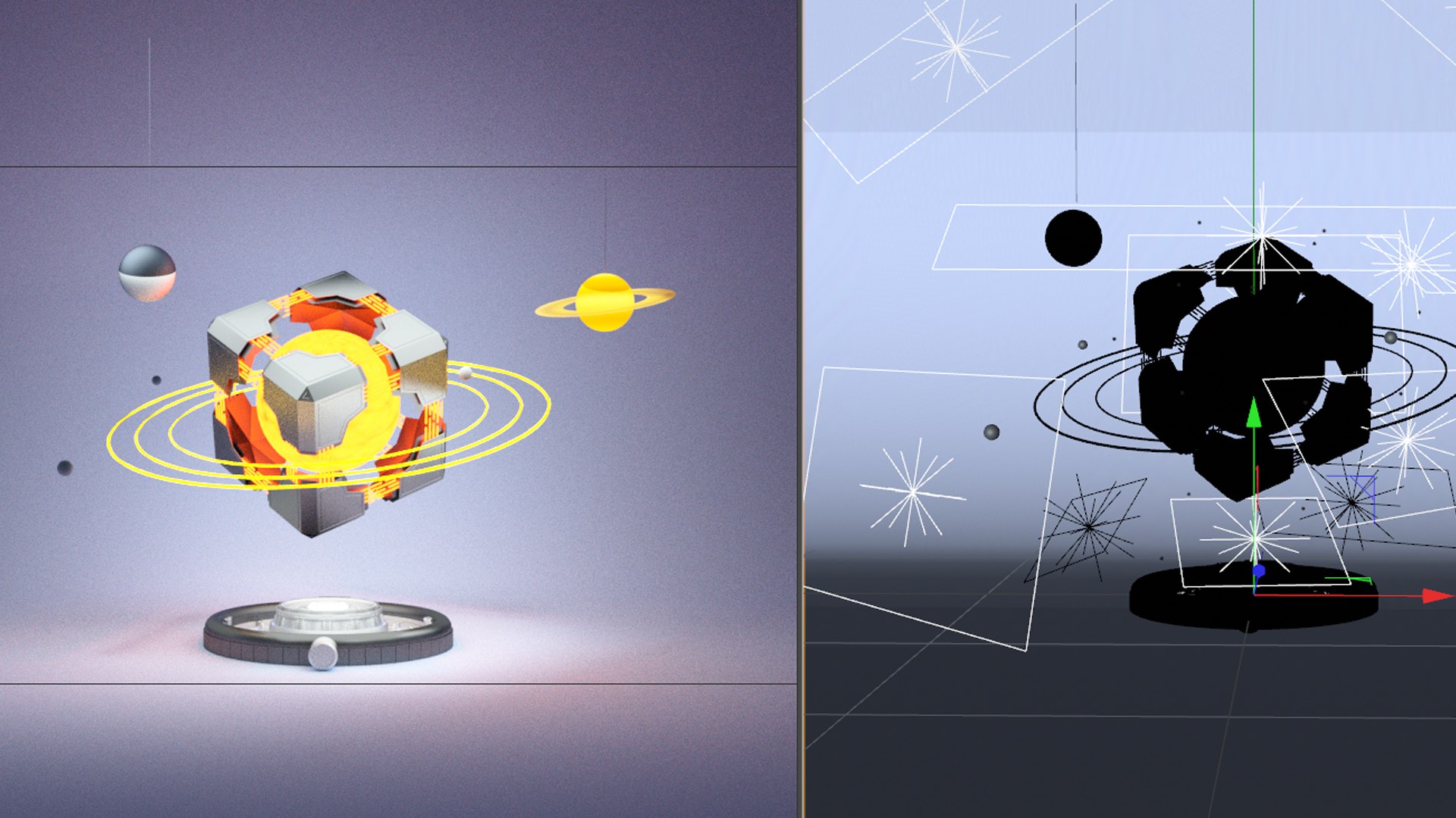 Scifi Tech Cube Energy Power Space Allspark Universe Sun Solar Galaxy ...