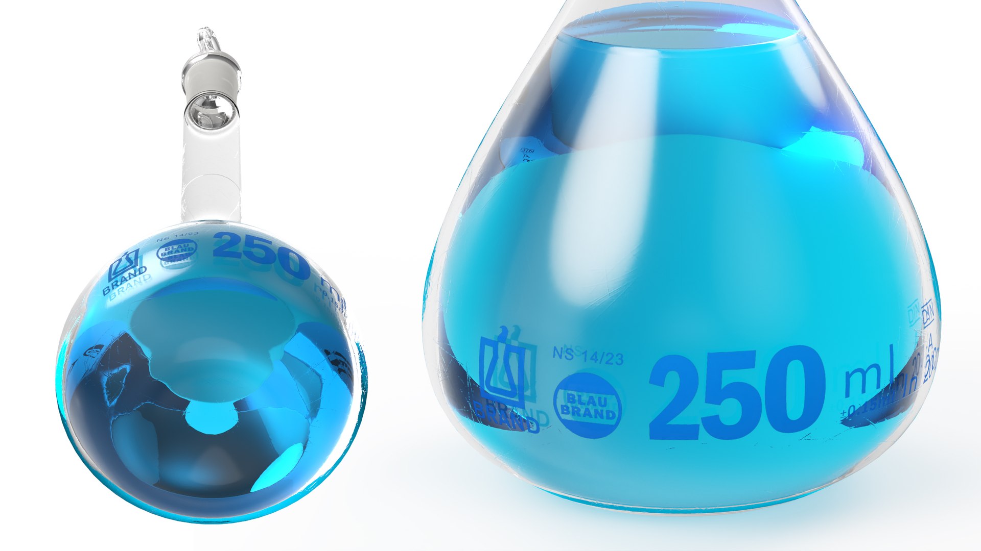 Volumetric Flask 250ml Blue Liquor Model - TurboSquid 2061172