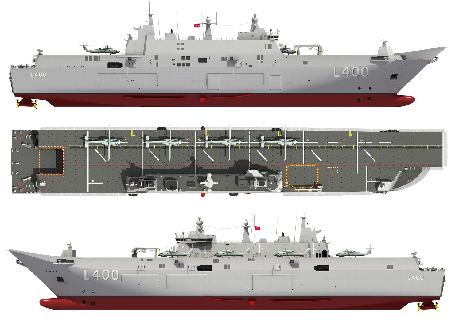 3D tcg anadolu lhd ship model - TurboSquid 1554232