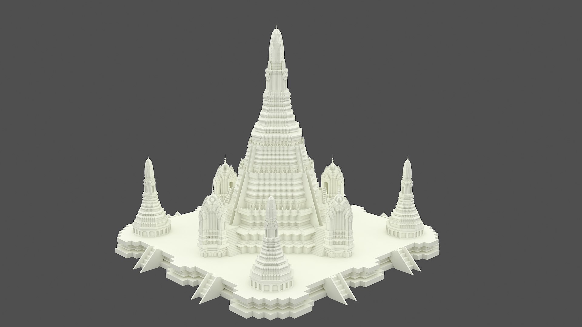 Wat Arun Temple 3D Model - TurboSquid 1945684