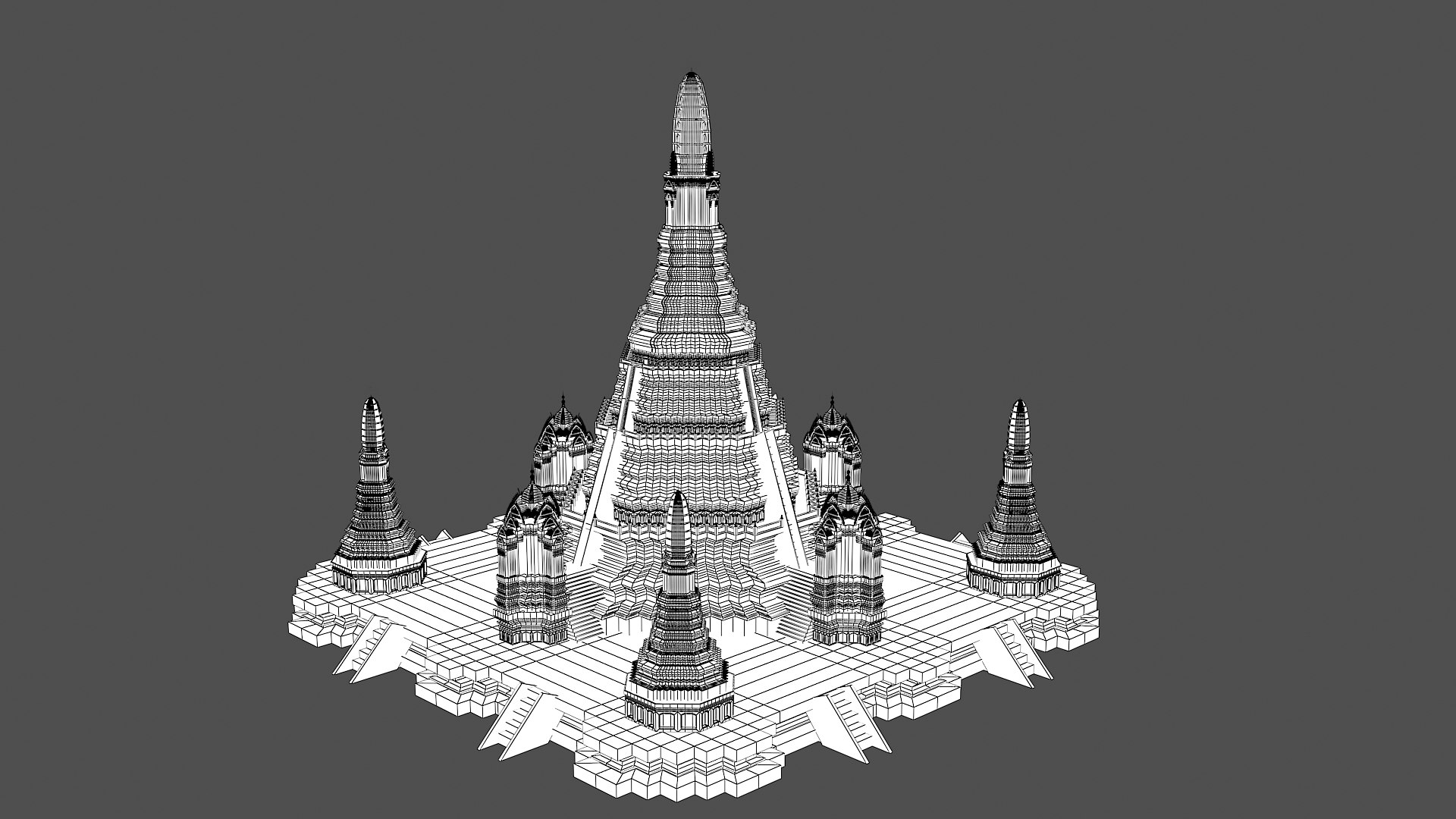 Wat Arun Temple 3D Model - TurboSquid 1945684