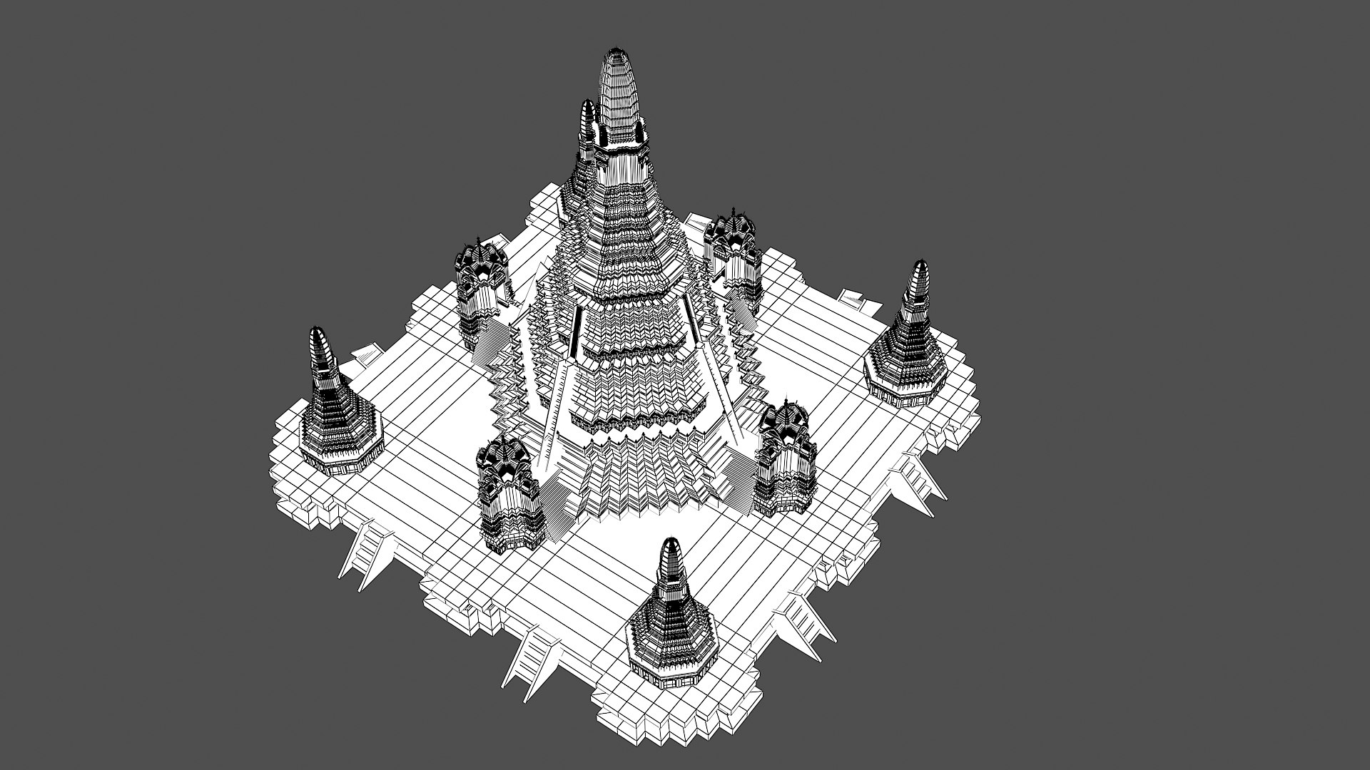Wat Arun Temple 3D Model - TurboSquid 1945684