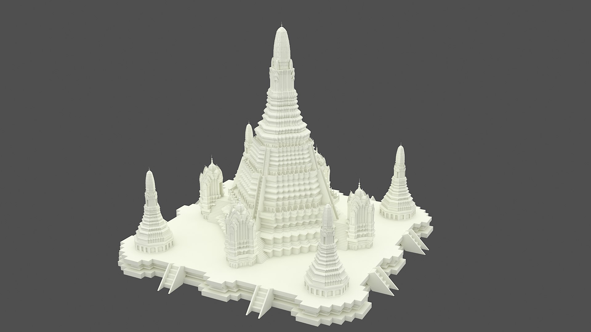 Wat Arun Temple 3D Model - TurboSquid 1945684