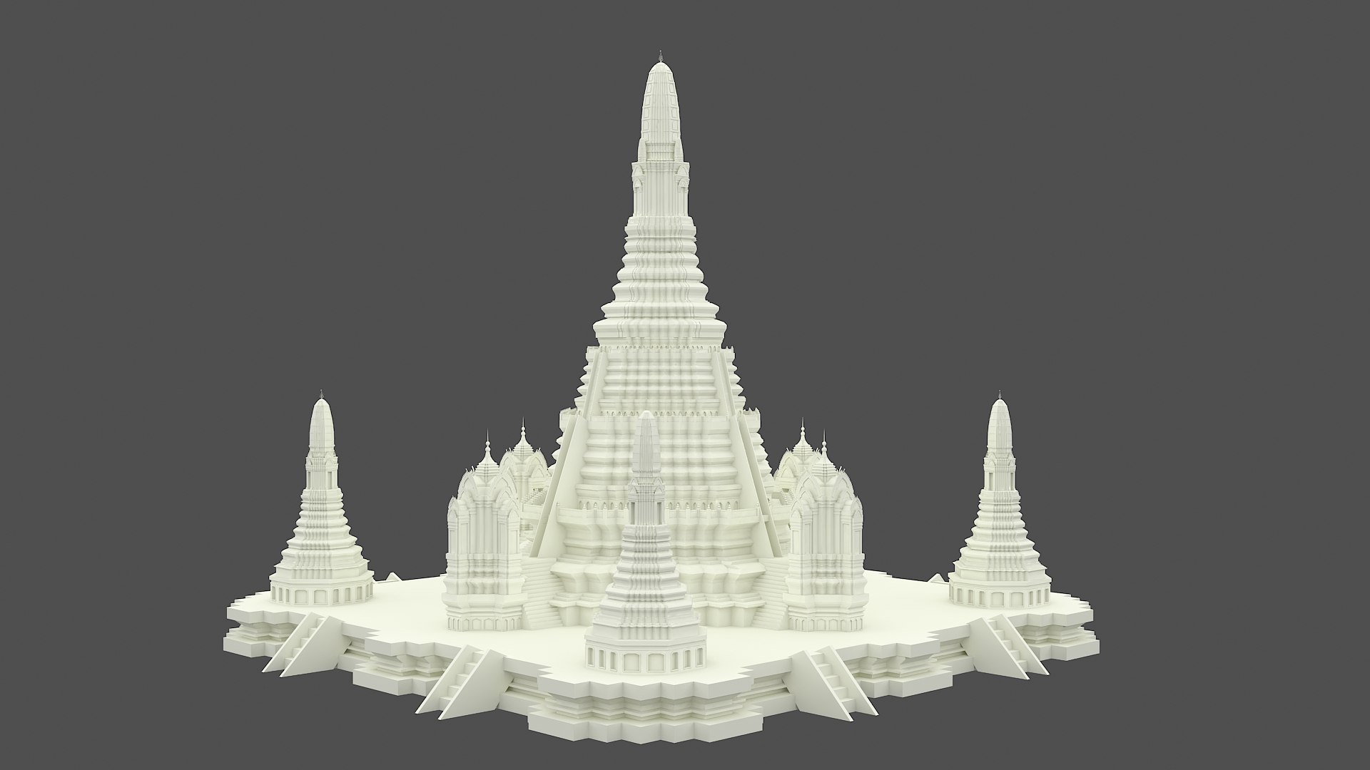 Wat Arun Temple 3D Model - TurboSquid 1945684