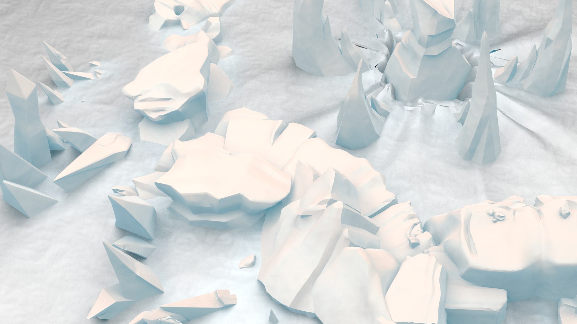 Cartoon Iceberg Ice Cave Sea Surface Snow Mountain Ice 3D - TurboSquid ...