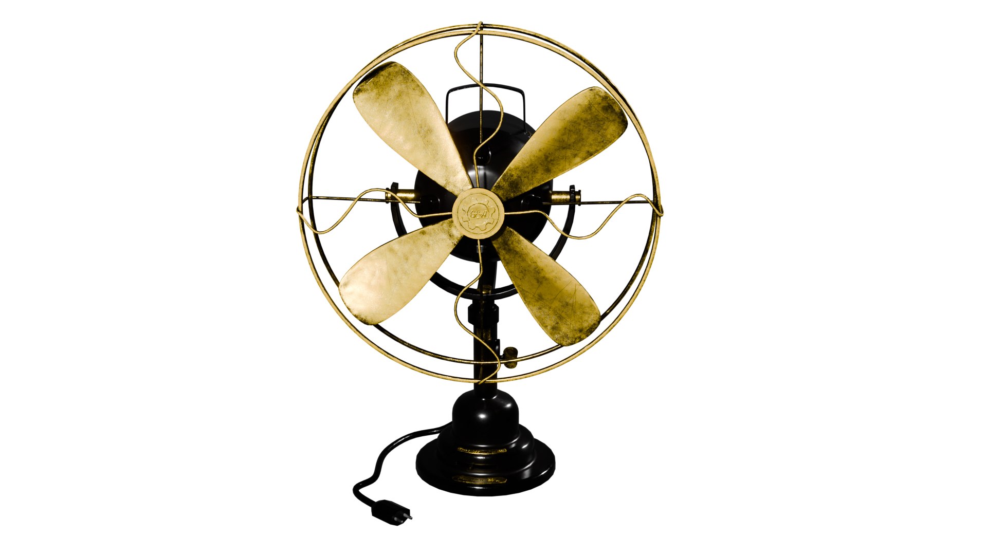 3D Model Vintage Table Fan In Gold - TurboSquid 2209050