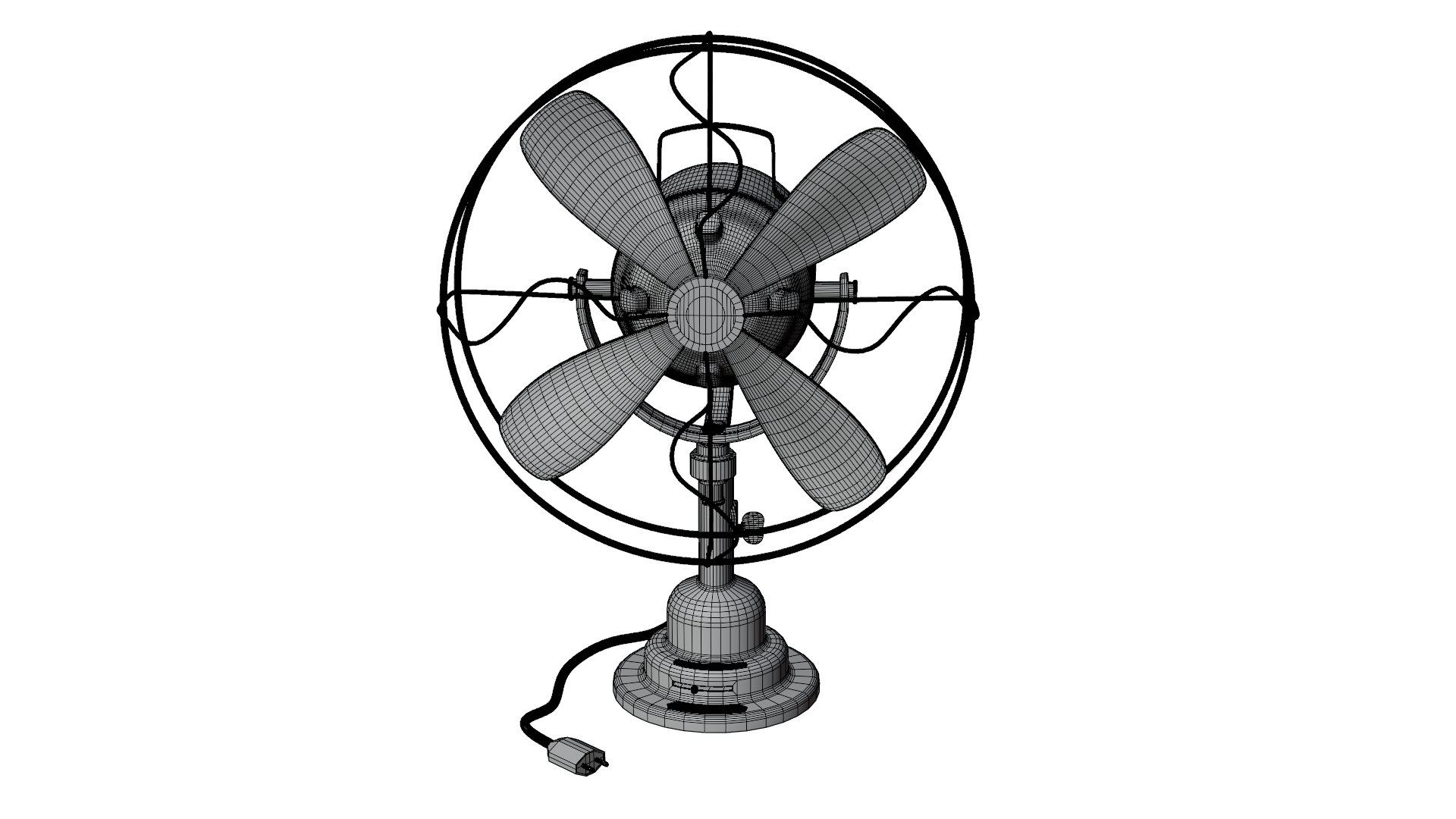 3D Model Vintage Table Fan In Gold - TurboSquid 2209050