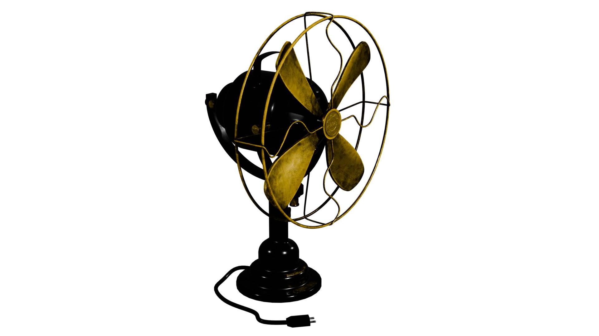 3D Model Vintage Table Fan In Gold - TurboSquid 2209050