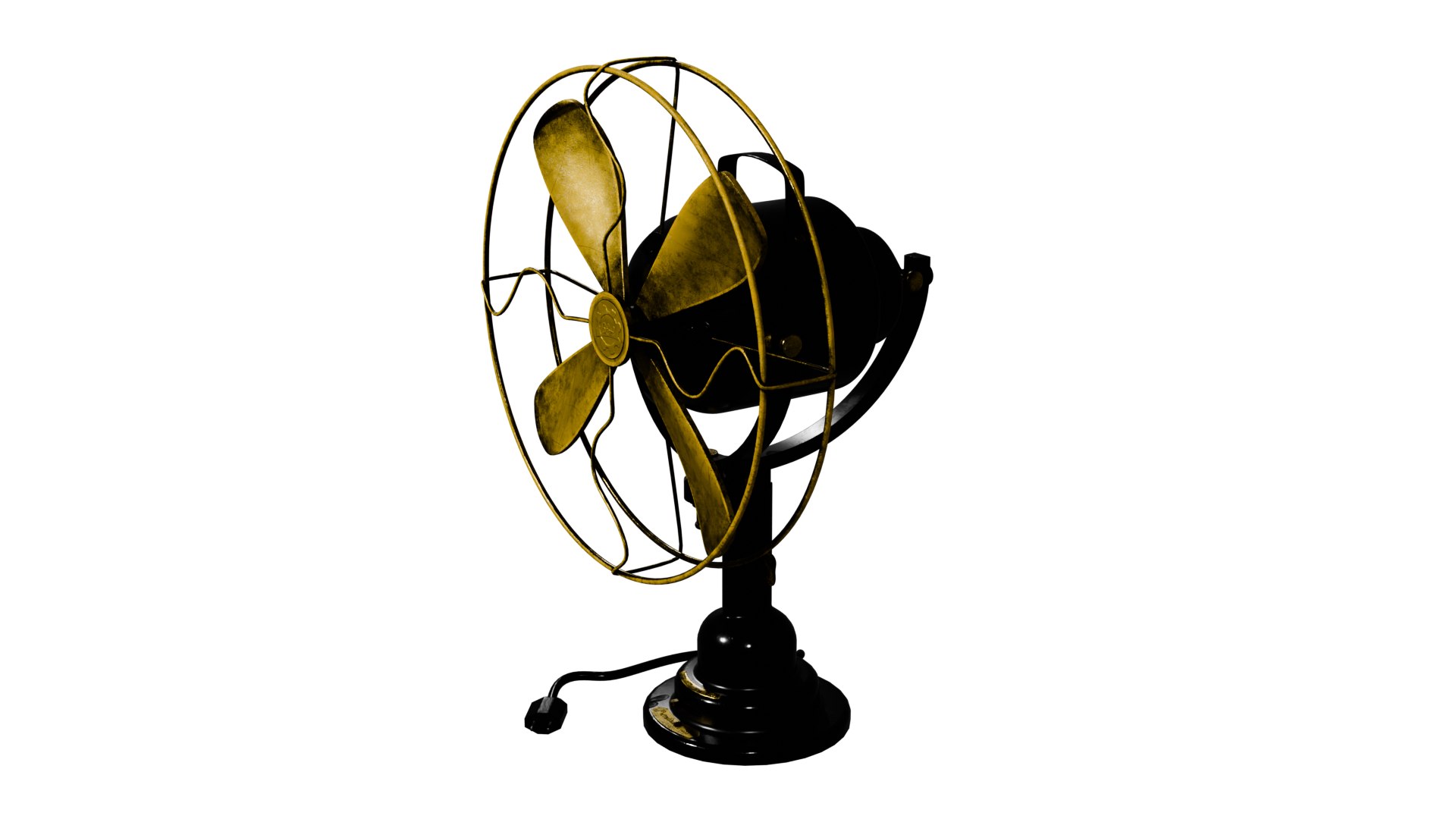 3D Model Vintage Table Fan In Gold - TurboSquid 2209050