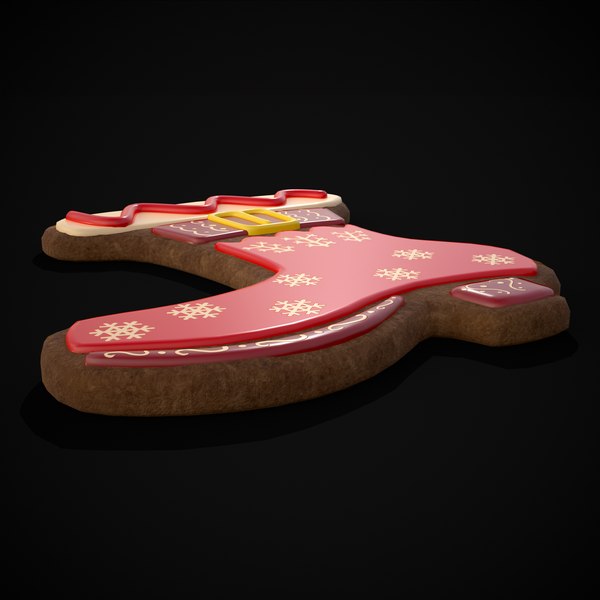 3D Red White Decorated Gingerbread Boot model - TurboSquid 1973742