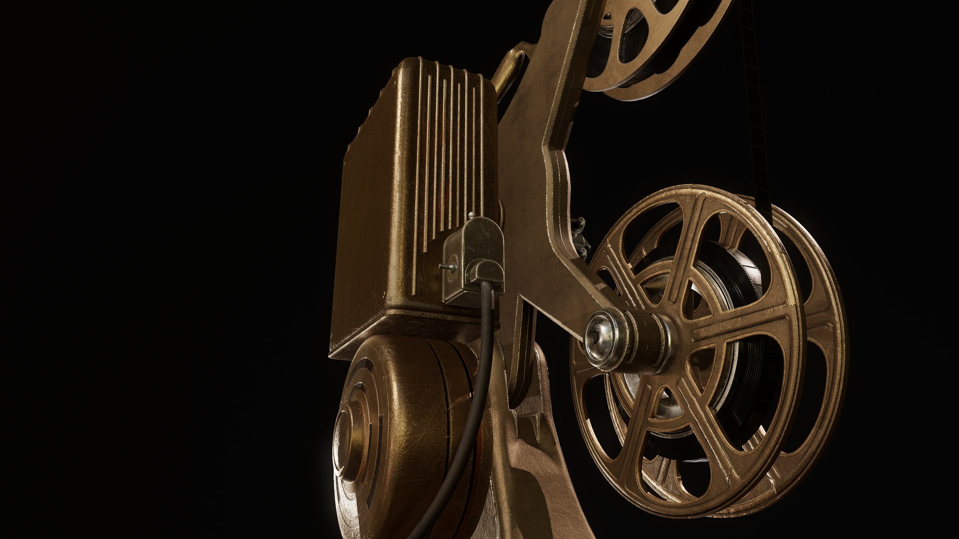 3D Vintage Projector Table And Storage Box - TurboSquid 1902132