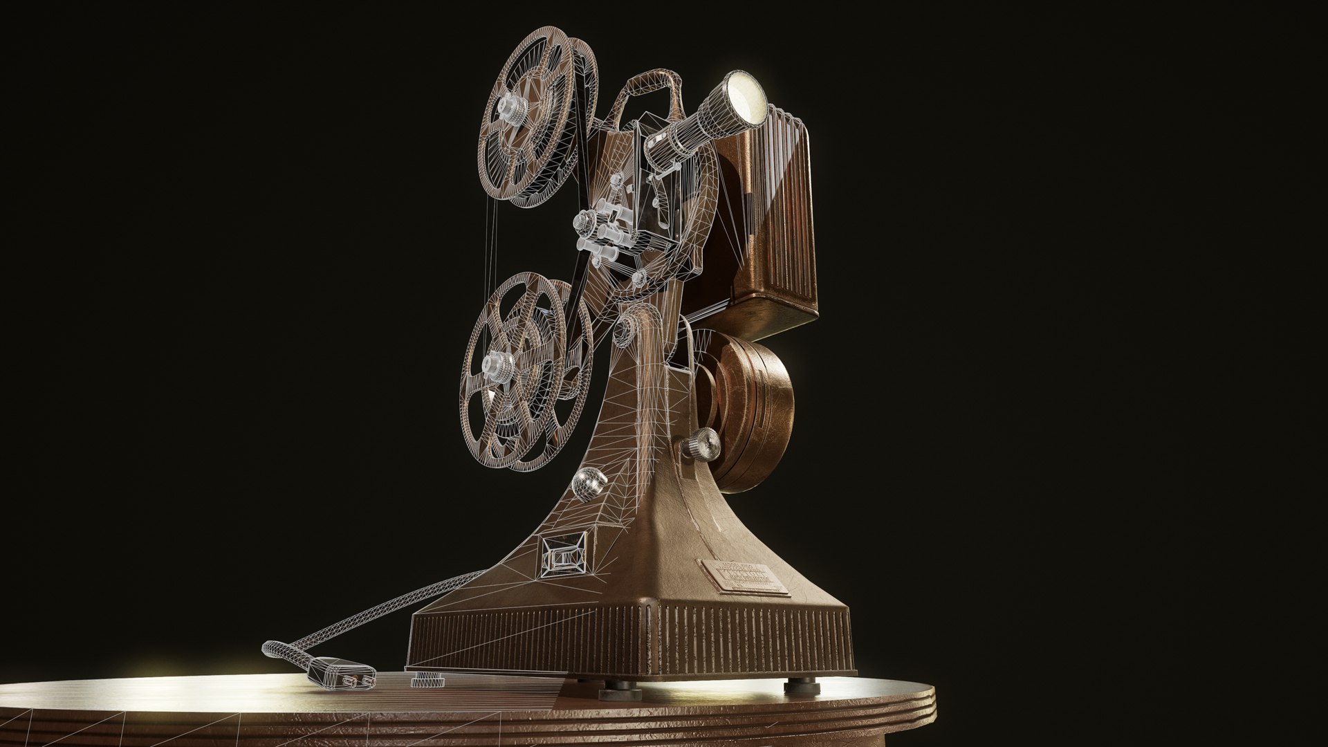 3D Vintage Projector Table And Storage Box - TurboSquid 1902132