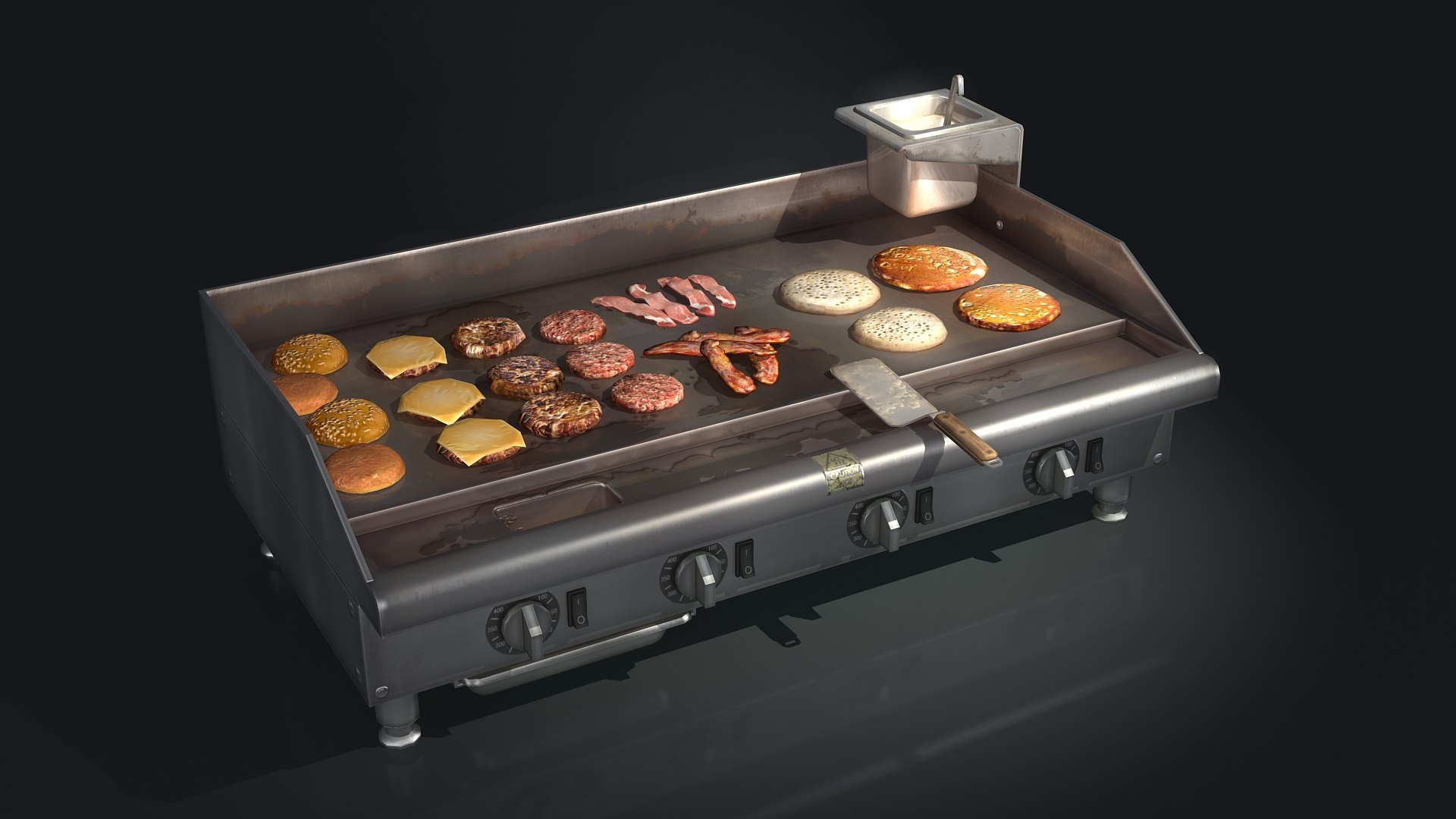 Commercial Kitchen Griddle 3D - TurboSquid 1576816