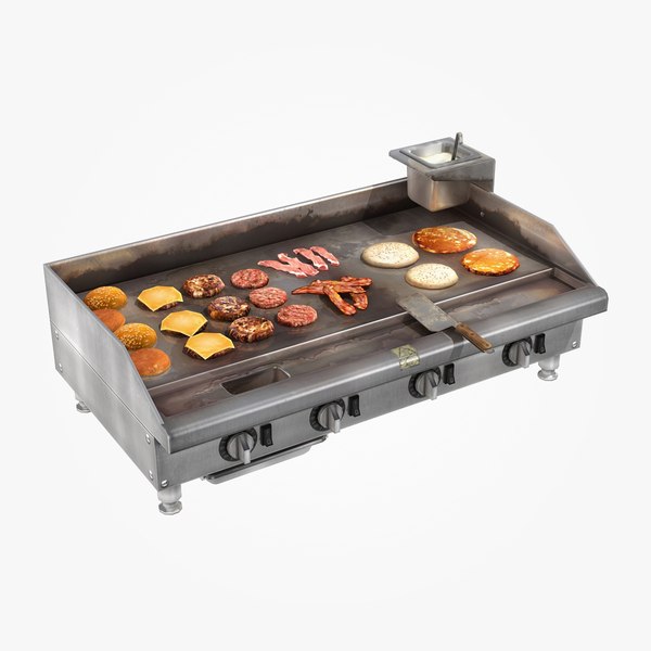 Commercial kitchen griddle 3D model - TurboSquid 1552641
